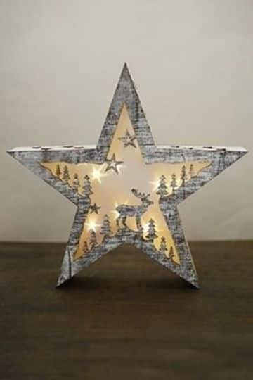 4 estrellas navideñas con luces para decorar