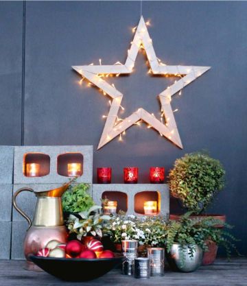 4 estrellas navideñas con luces para decorar